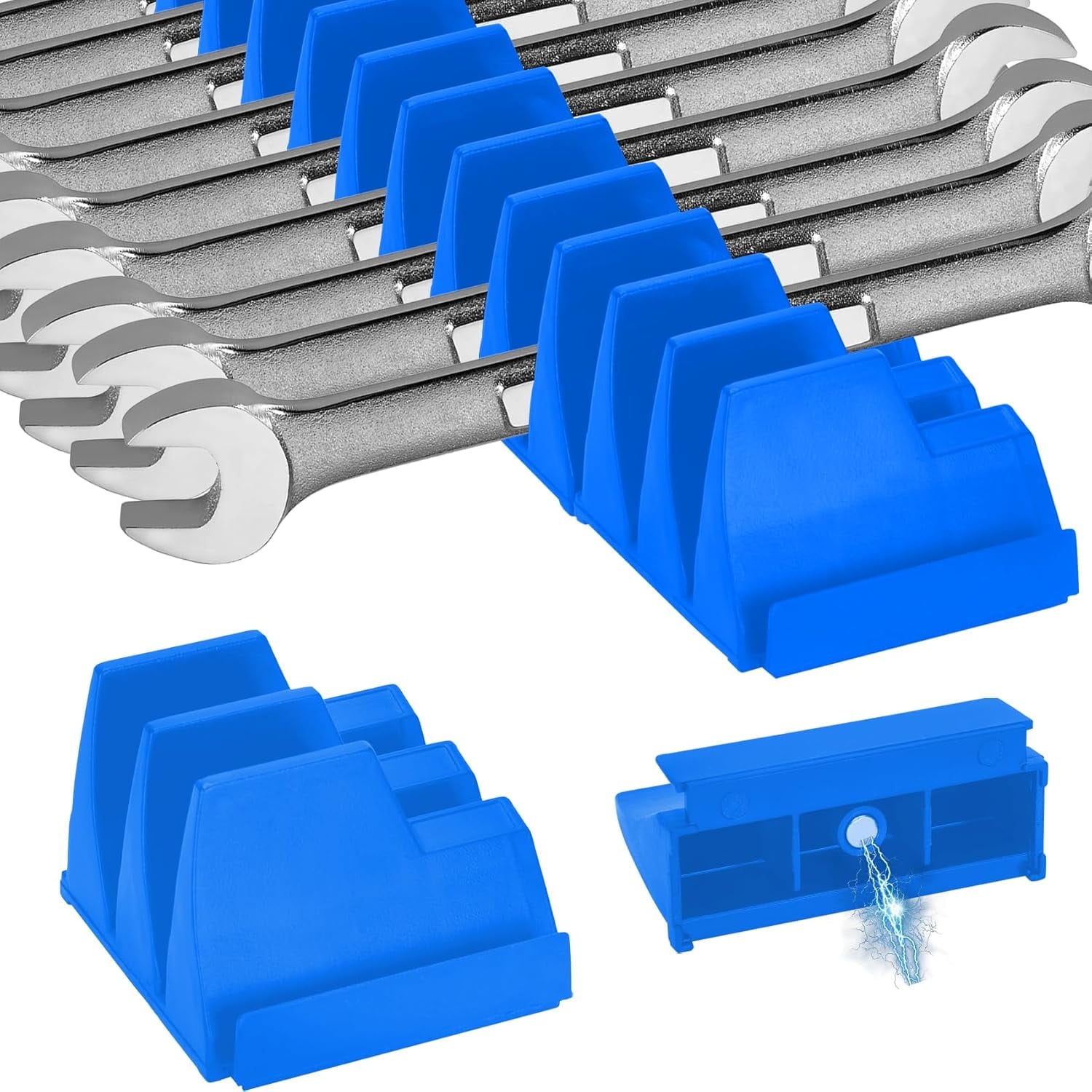 40 Strong Magnetic (upgraded) Wrench Organizer for Tool Drawer Storage ...