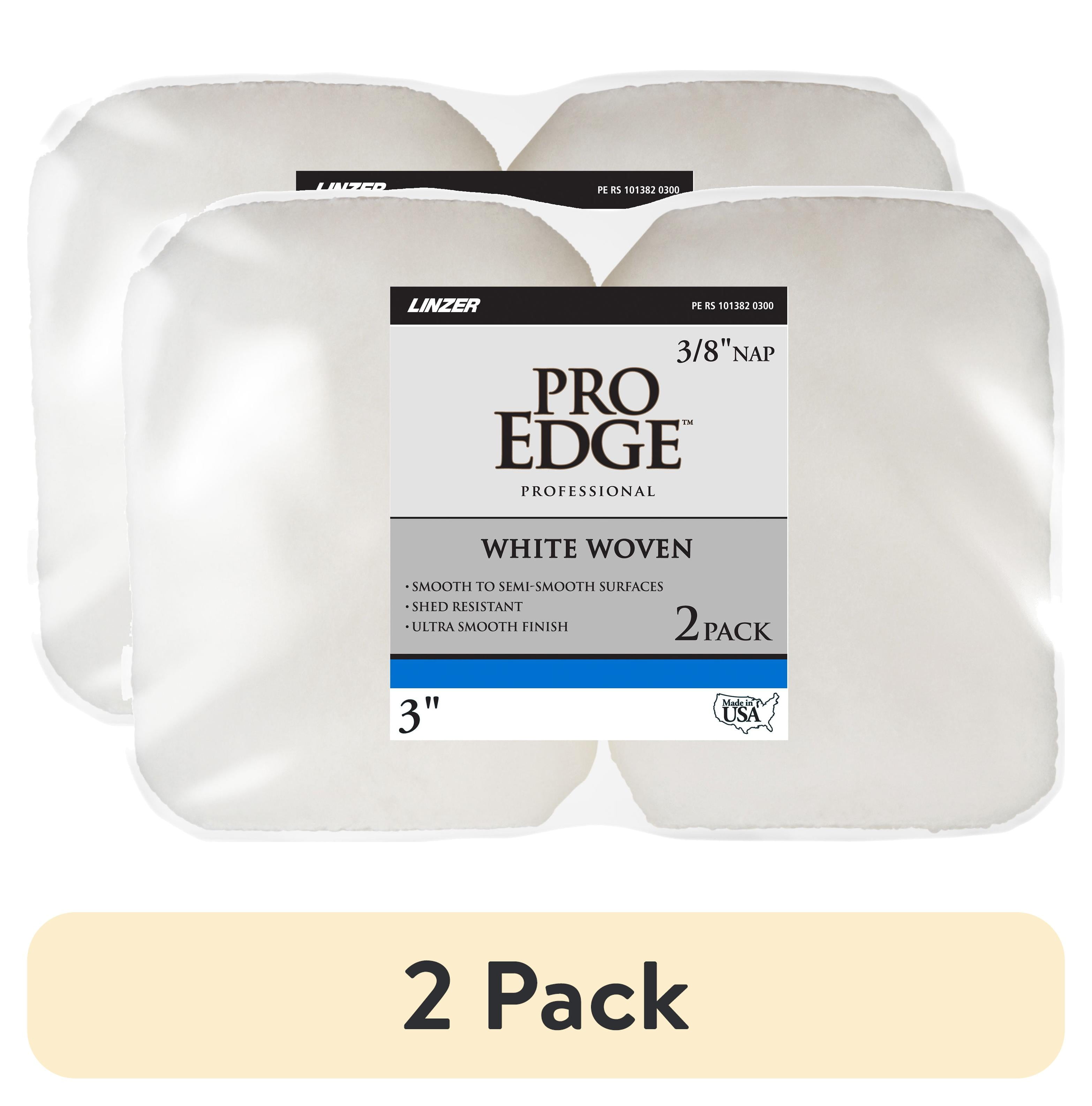 (2 pack) PRO EDGE by Linzer 3x3/8" Woven Paint Roller Cover 2 Pack ...