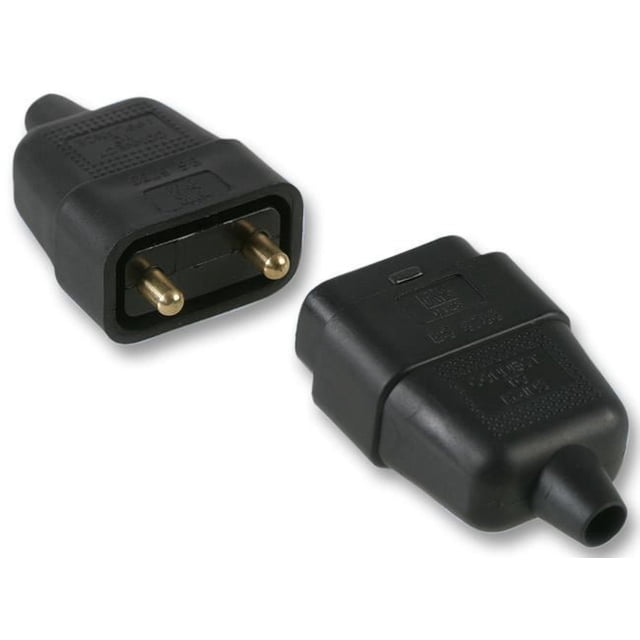 PRO ELEC - 2 Pin In-Line Rubber Connector, 10A Black - Walmart Business ...