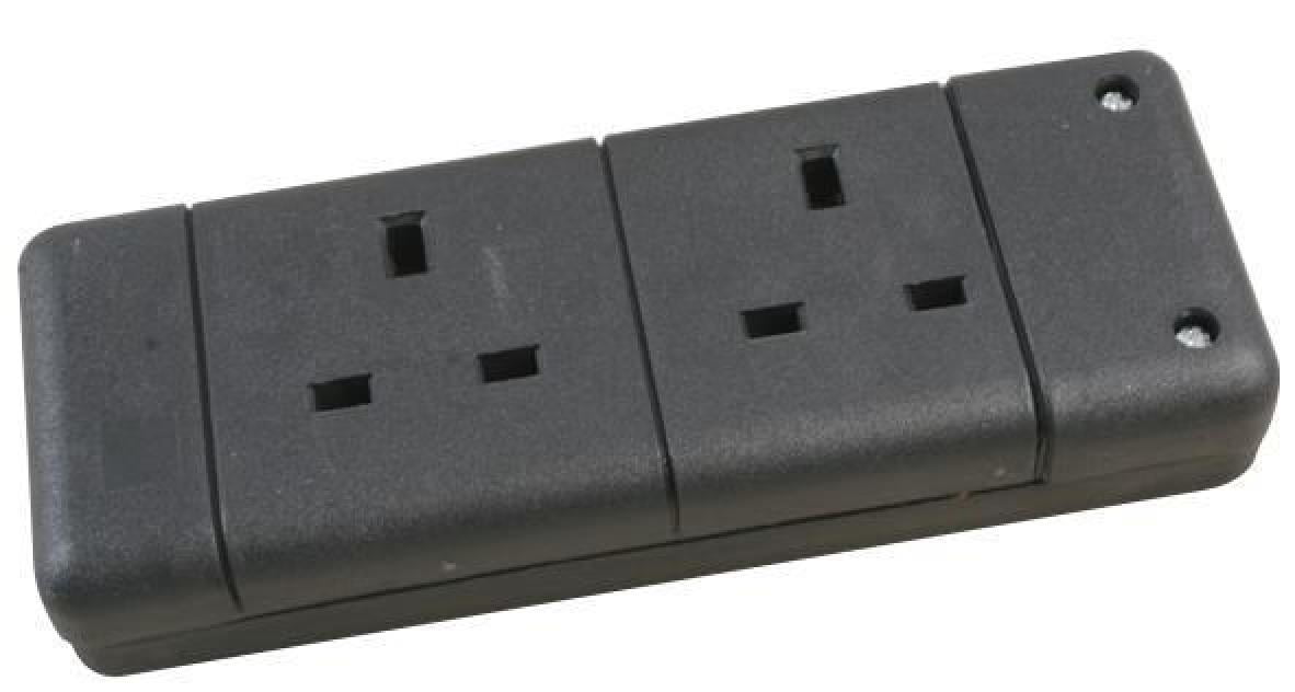 PRO ELEC - 2 Way Extension Socket, Black - Walmart.com