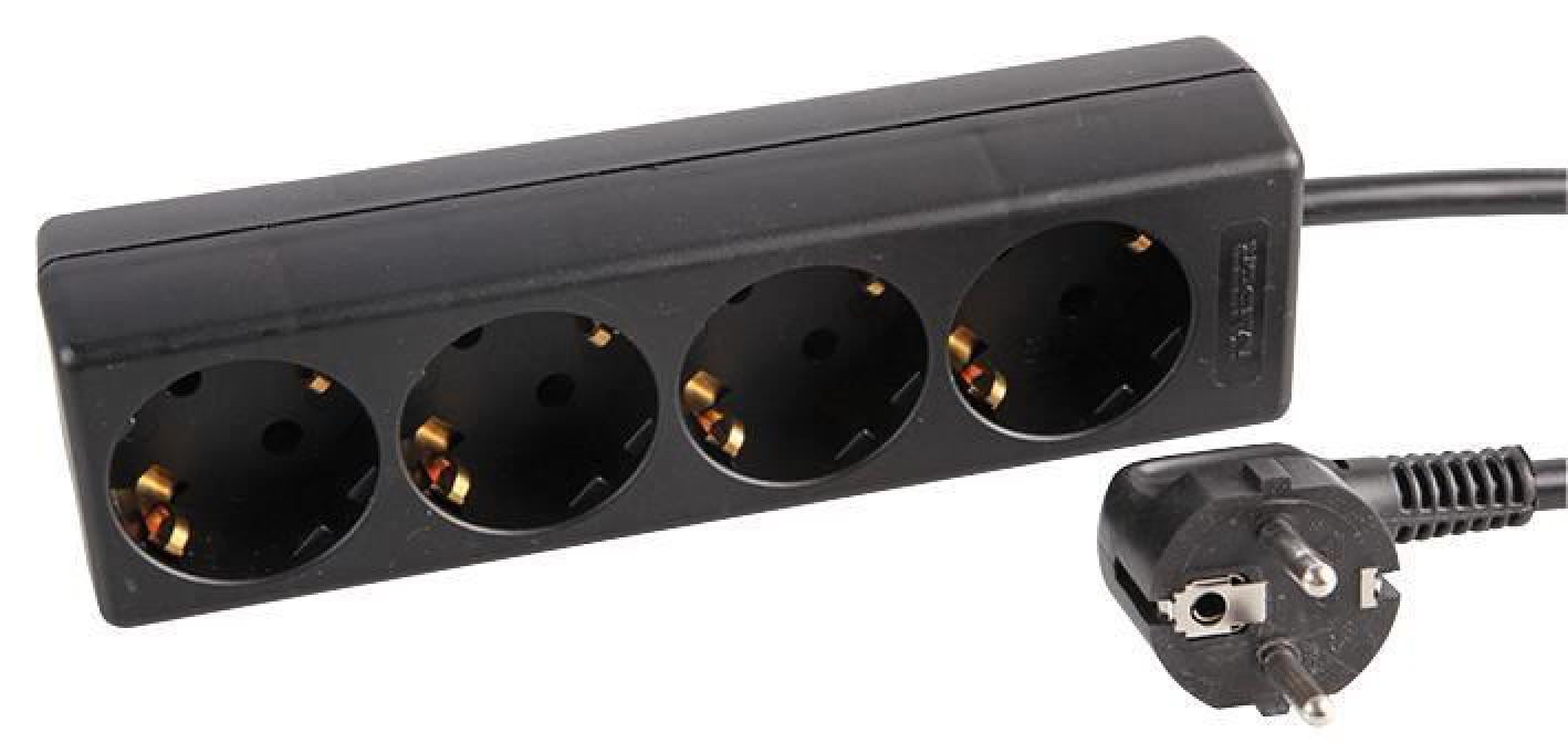 PRO ELEC - 4 Gang Schuko Euro Extension Lead, Black, 3m Lead - Walmart.com