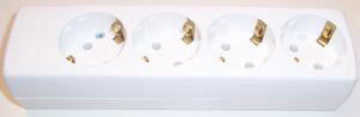 PRO ELEC - 4 Gang Schuko European Extension Block, White - Walmart.com