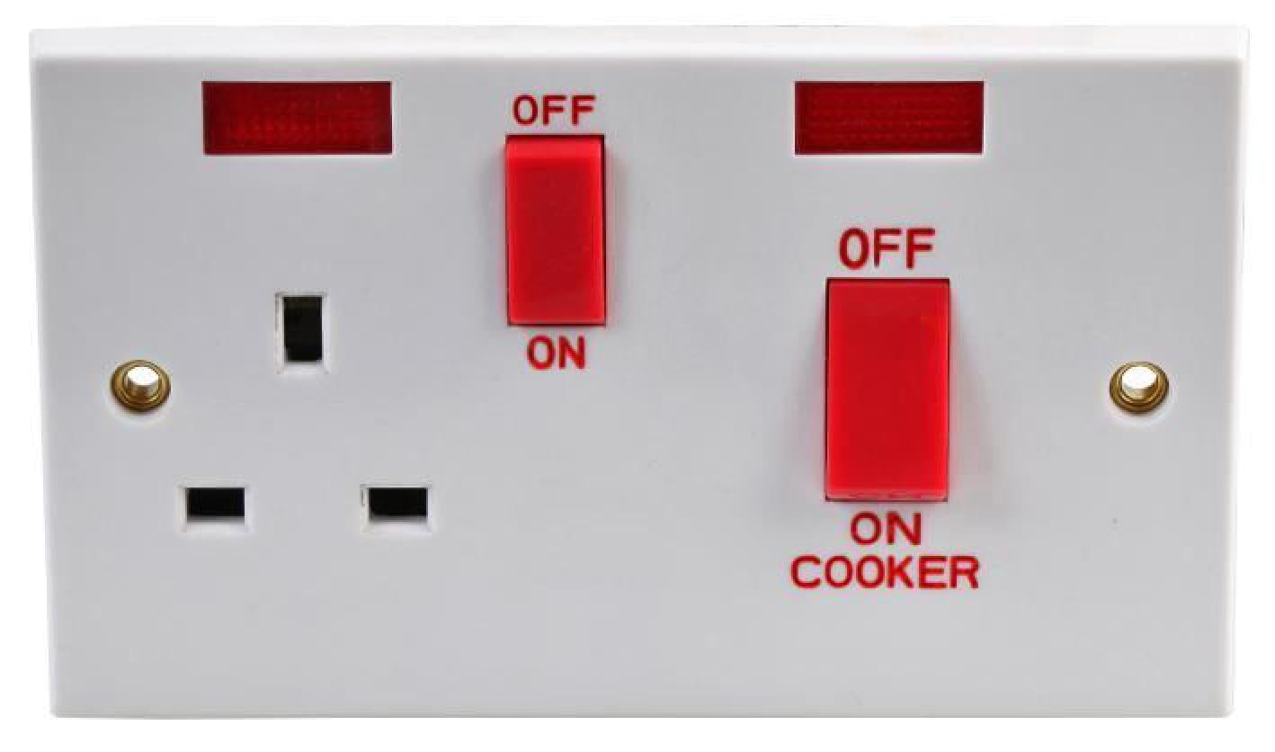 PRO ELEC - 45A DP Cooker Control Switch and Socket with Neon - Walmart.com