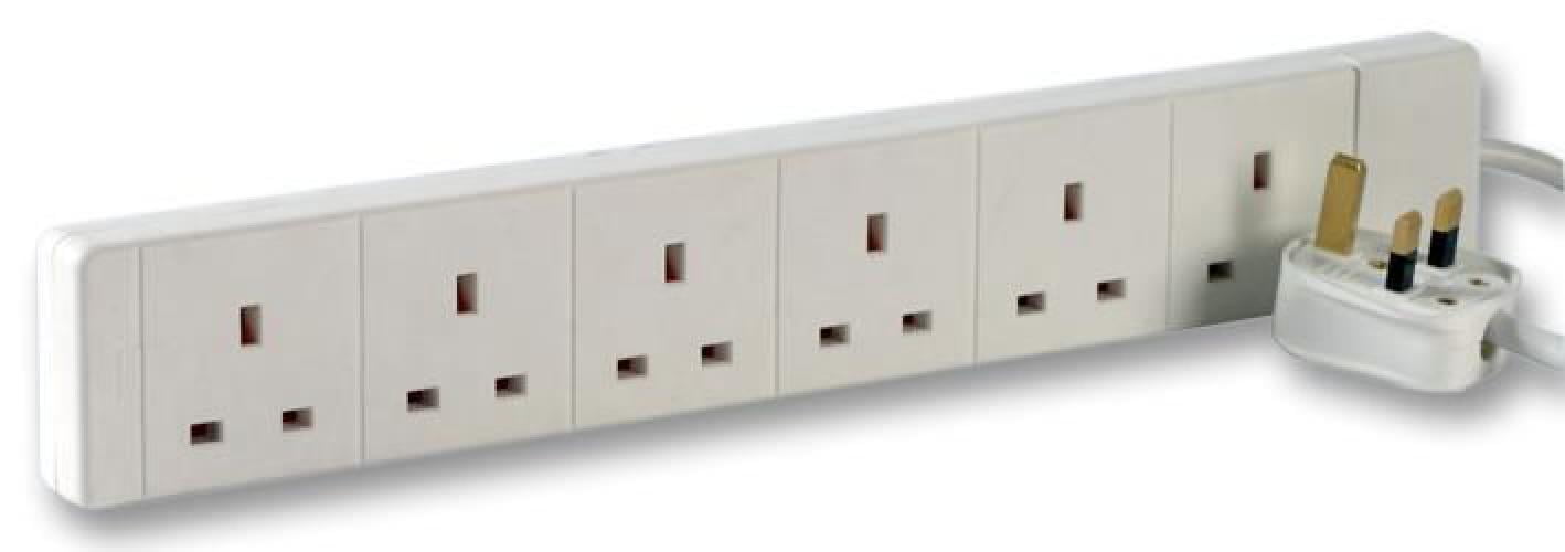 PRO ELEC - 6 Gang Extension Lead, White 3m - Walmart.com