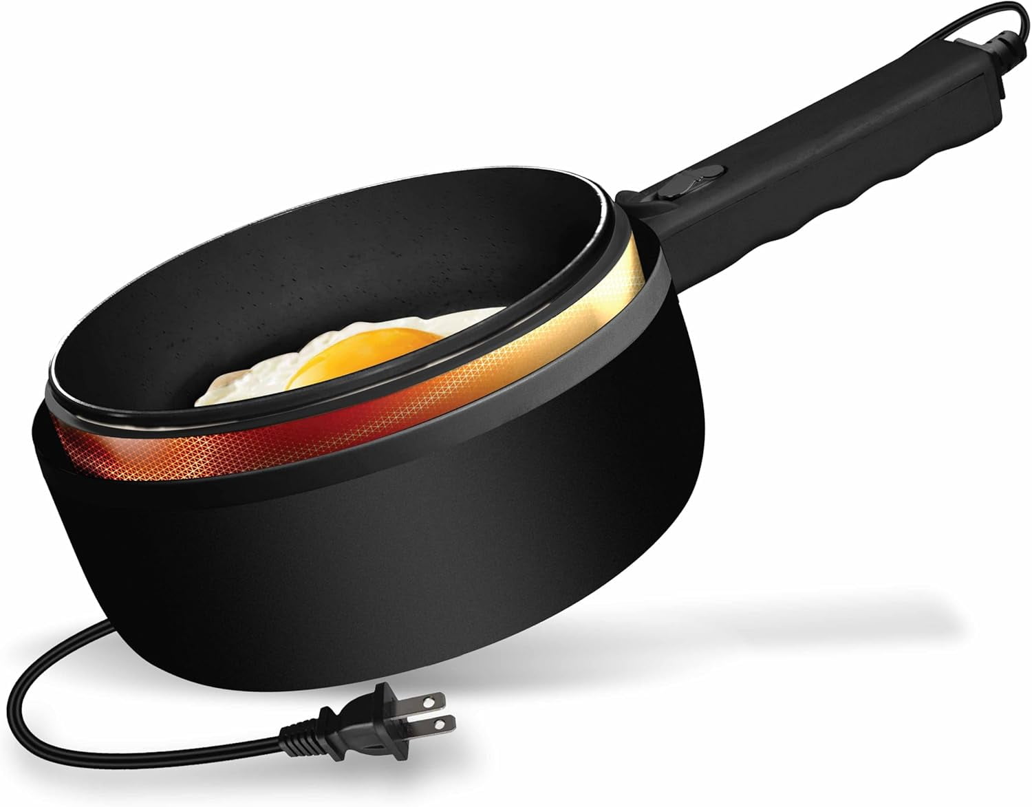 PRO Electric Hot Pot with Lid and Steamer, 1.5L Non Ceramic Cooker ...