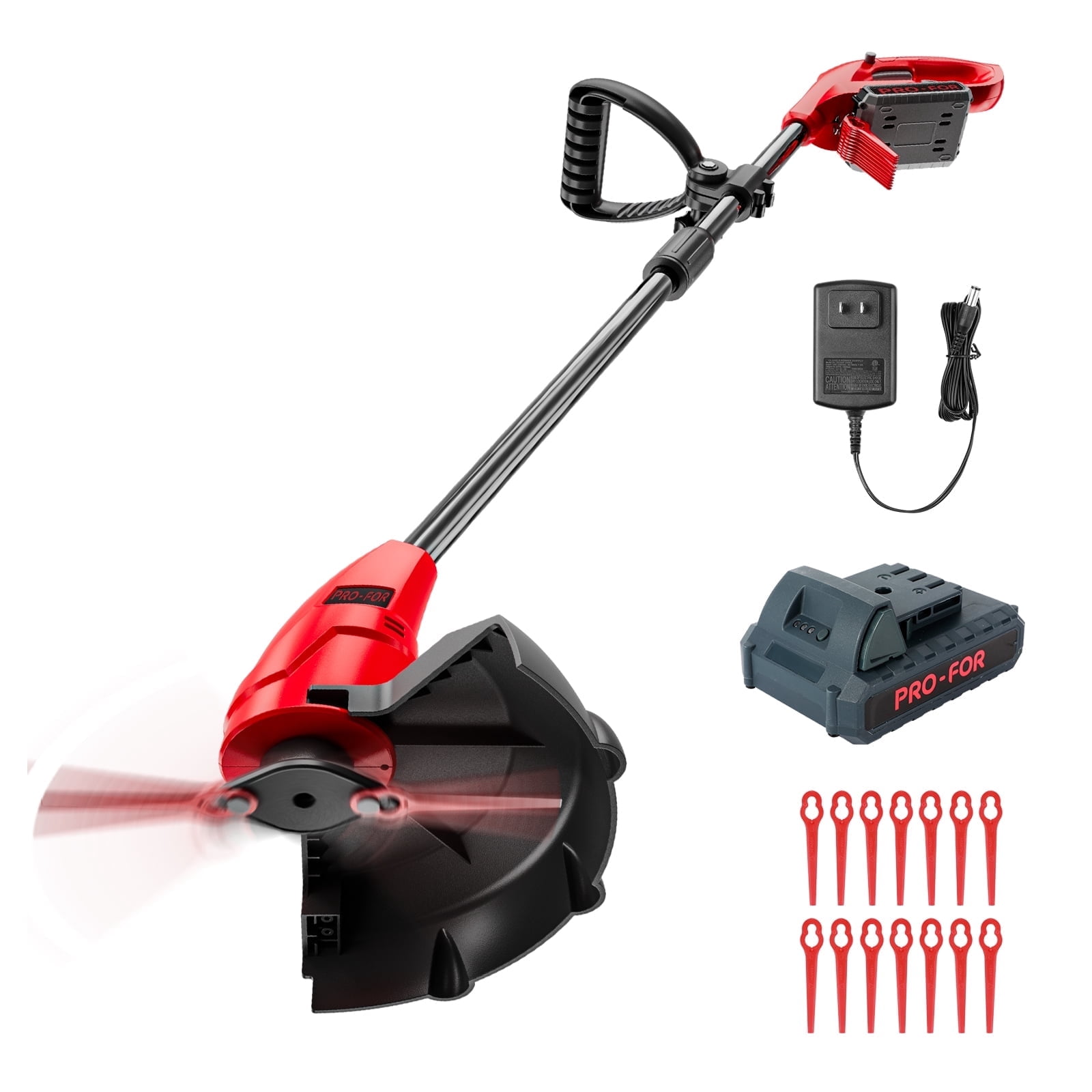 PRO-FOR 20V Lightweight Stringless Grass Trimmer, Battery Powered Weed ...
