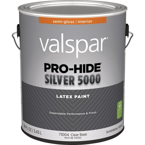 Valspar 028.0073004.007 Pro-Hide Silver 5000 Interior Paint, Semi-Gloss Clear - 1 gal - Walmart ...