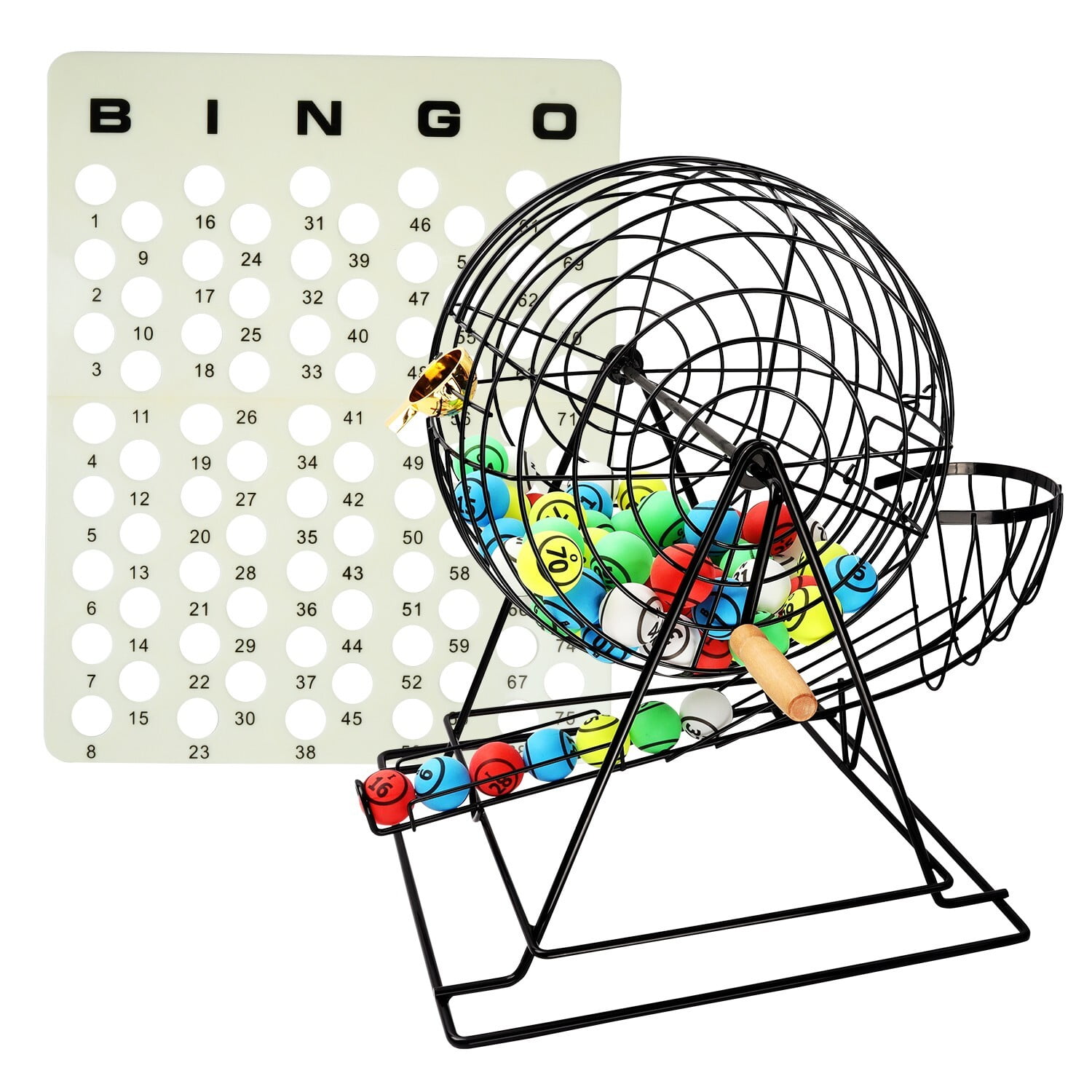 PRO Jumbo Bingo Game Set w/Large Bingo Cage, 1.5" Ping Pong Bingo Balls ...