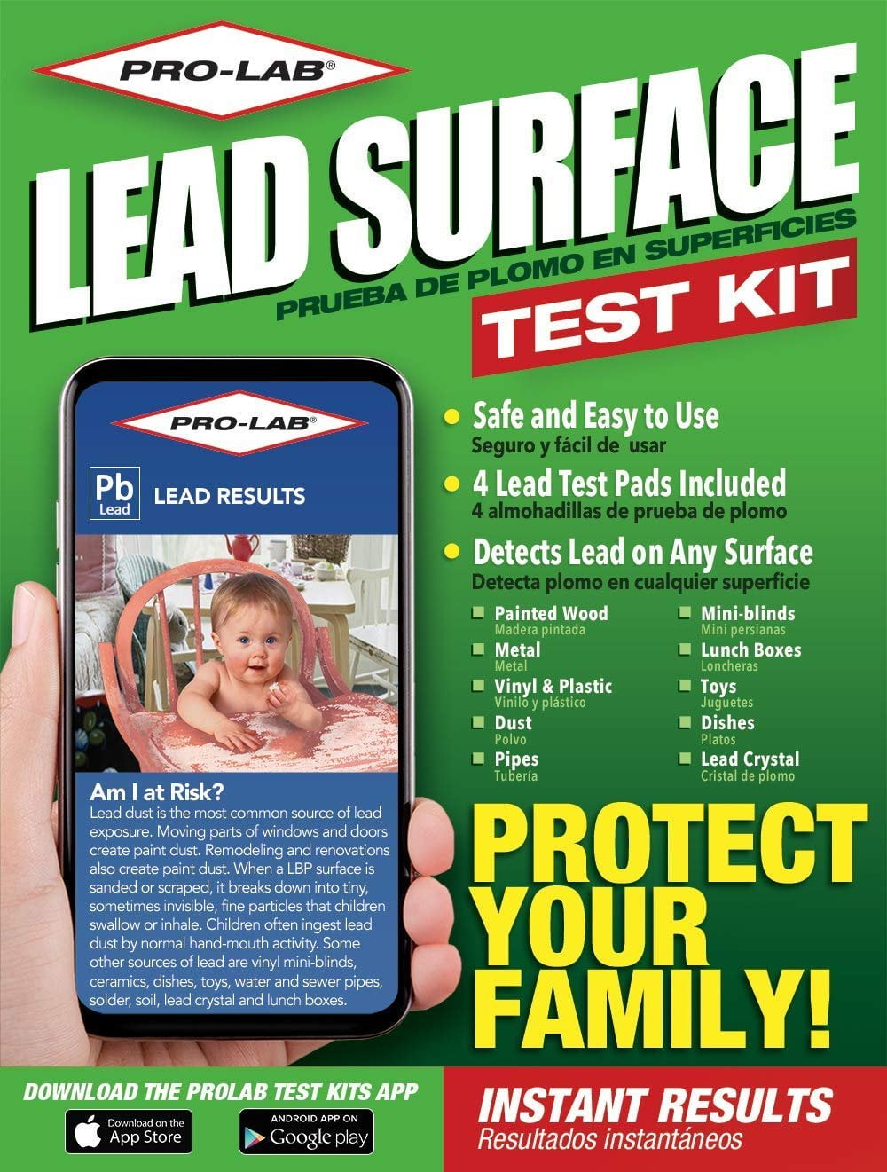 PRO-LAB DIY Lead Surface Test Kit, LS104, Highly Accurate, Non-Toxic ...