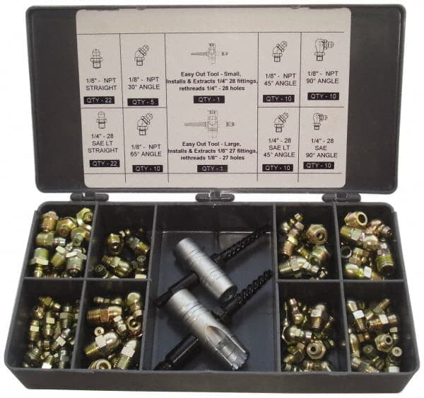 PRO-LUBE Metric 101 Piece E-Z Fit Grease Fitting Kit in Plastic Box ...