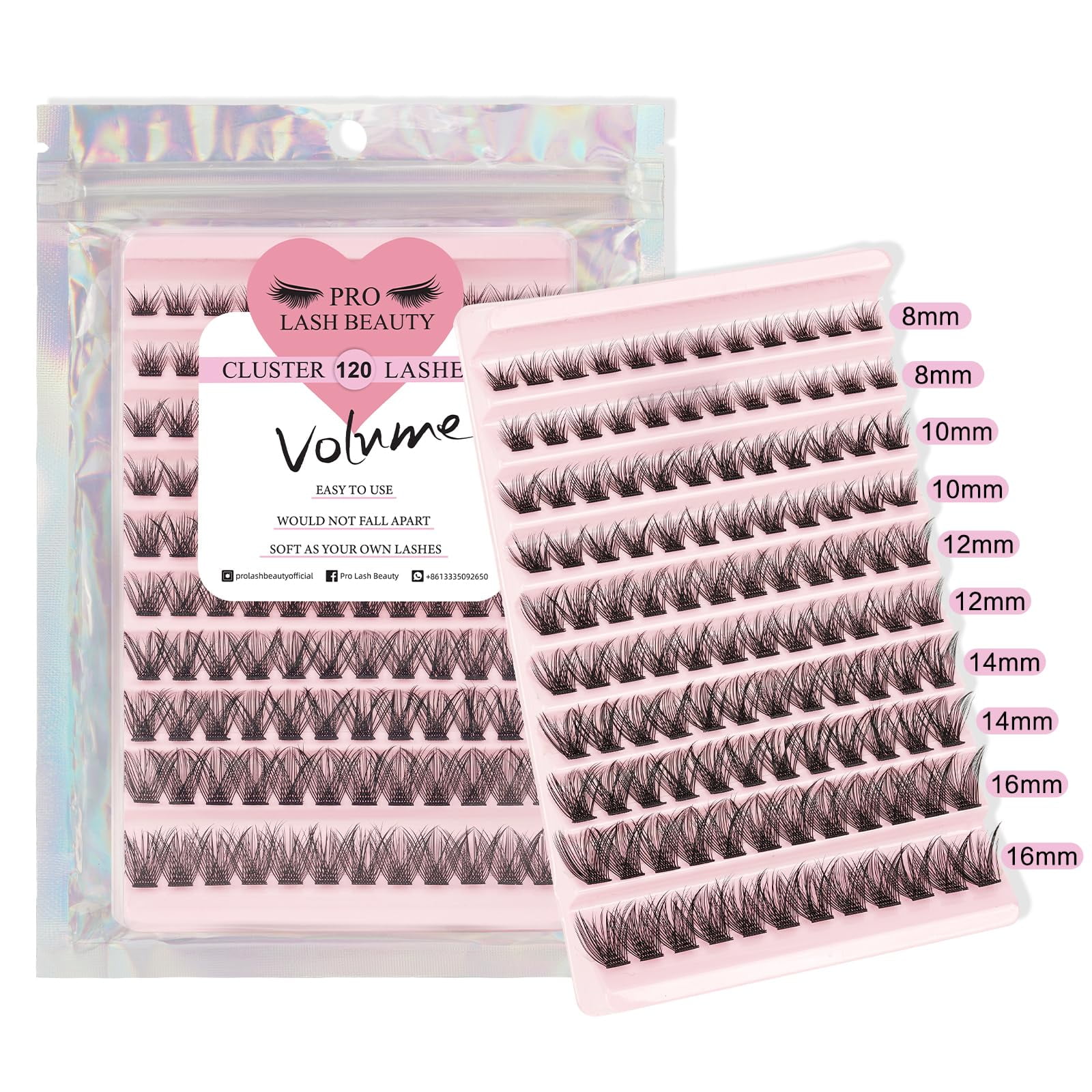 PRO Lash Clusters, 120 Pcs Individual Cluster Lashes DIY Lash Extension ...