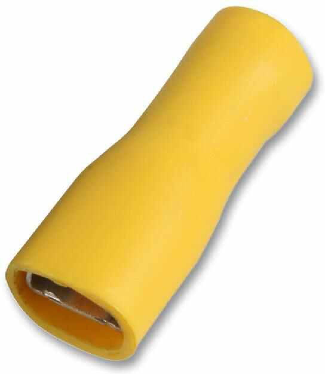 PRO POWER - Female Push On Crimp Terminal Yellow 20A 6.3mm, 100 Pack ...