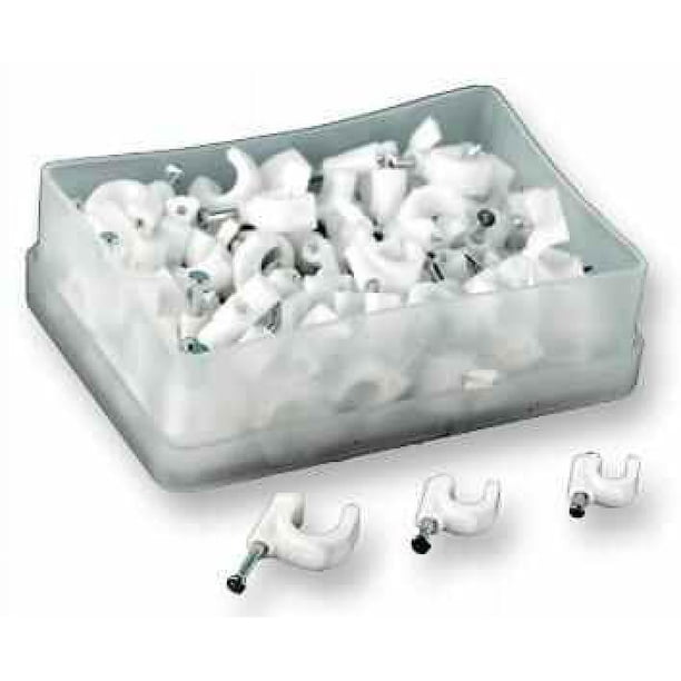 PRO POWER - Round Cable Clips White 7.0mm 100 Pack - Walmart Business ...
