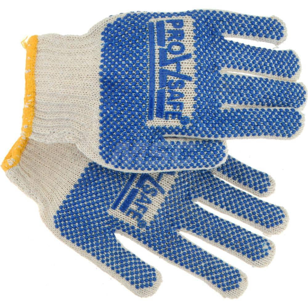 PRO-SAFE Cotton/Polyester String Knit Work Gloves with PVC Grip Dots ...