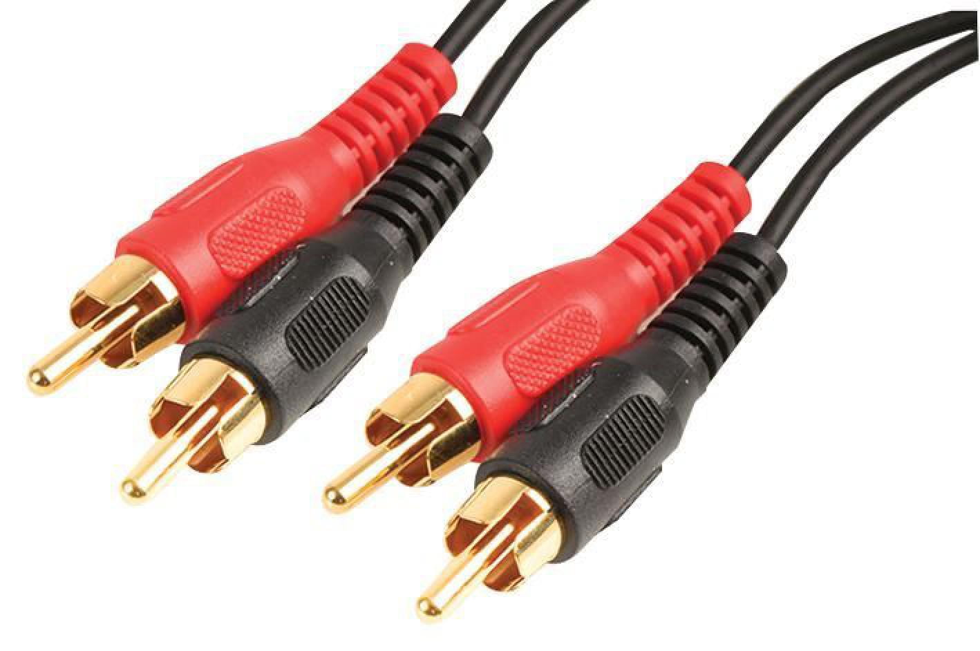 PRO SIGNAL - 2x Phono (RCA) Male to 2x Phono Male Lead, 5m Black ...