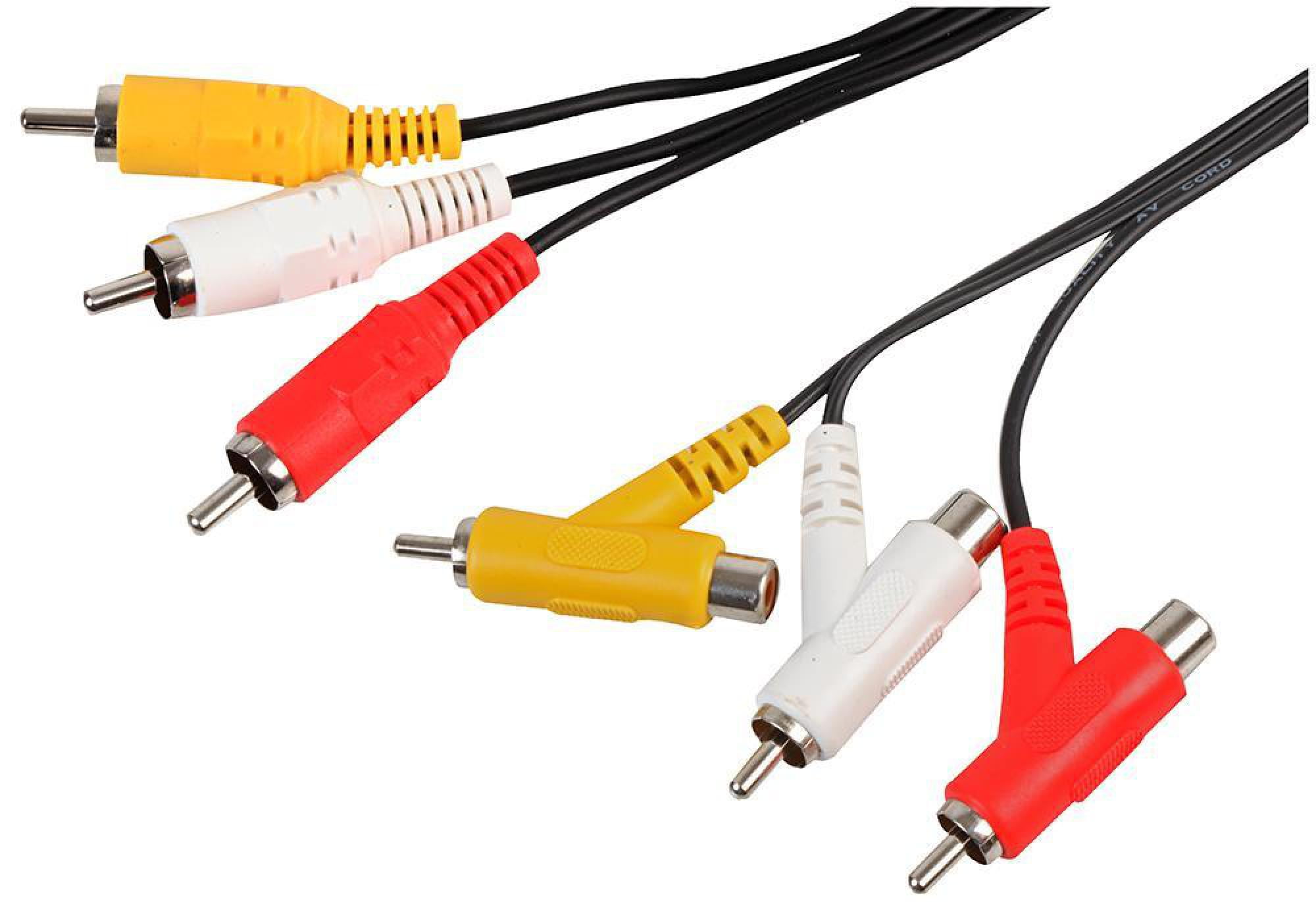 PRO SIGNAL - 3x Phono (RCA) Male to 3x (Stackable) Phono Male Lead, 2m ...