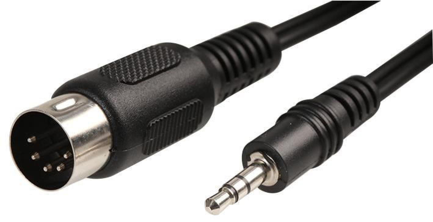 PRO SIGNAL - 5 Pin 180° DIN to 3.5mm Stereo Jack Lead, 2m Black ...