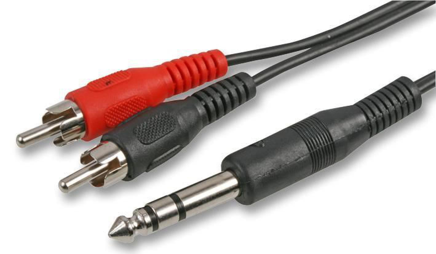 PRO SIGNAL - 6.35mm (1/4") Stereo Jack Plug to 2x Phono RCA Plugs Lead ...