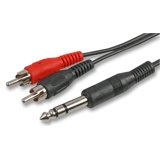 PRO SIGNAL - 6.35mm (1/4") Stereo Jack Plug to 2x Phono RCA Plugs Lead ...