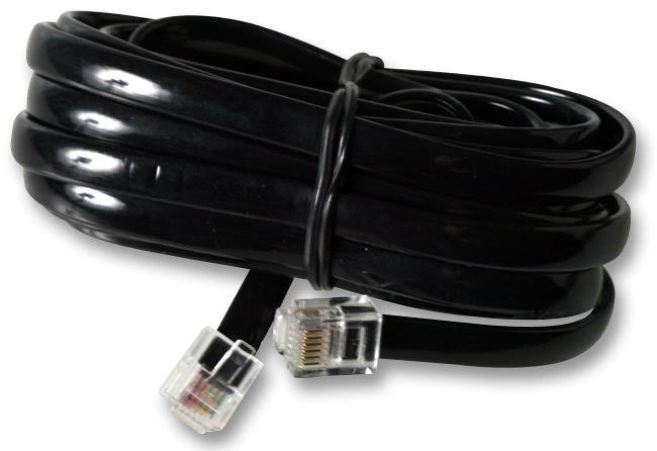 PRO SIGNAL - Black RJ12 Plug to Plug Modem Cable, 3m - Walmart.com