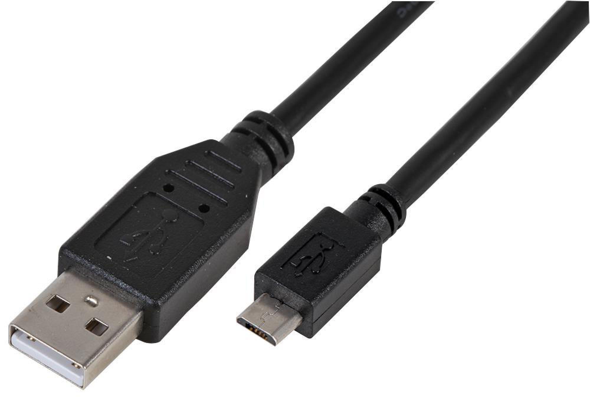 PRO SIGNAL - Micro B Plug to A Plug USB 2.0 Cable, 2m Black - Walmart.com