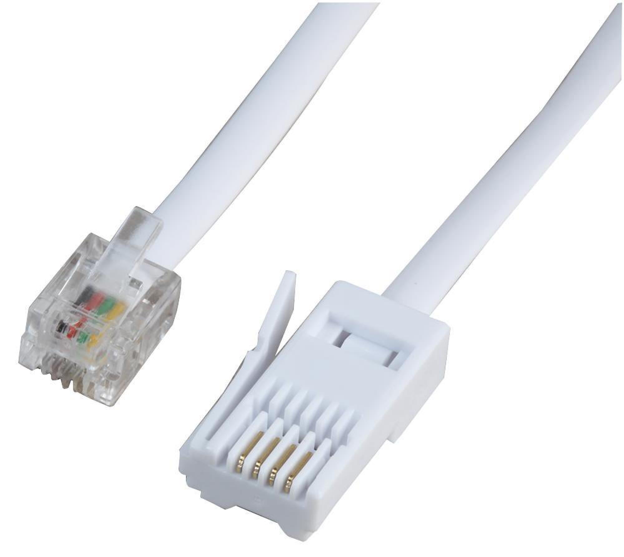 PRO SIGNAL - RJ11 to BT Plug (431A) Crosswired Lead, White, 5m ...