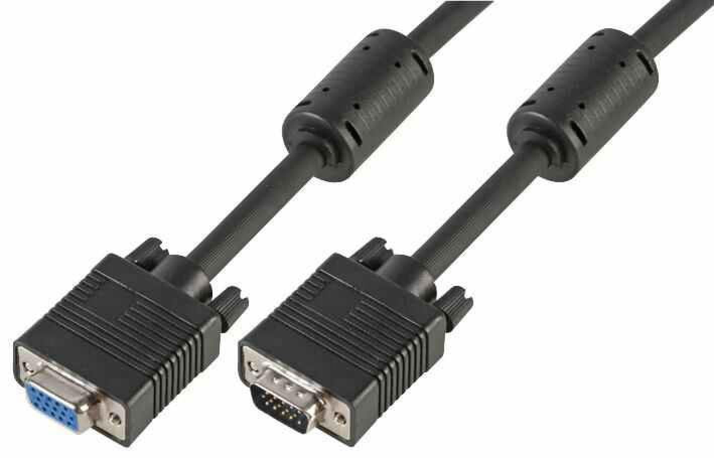 PRO SIGNAL - SVGA HD15 Male to Female Monitor Lead 3m Black - All Pins ...