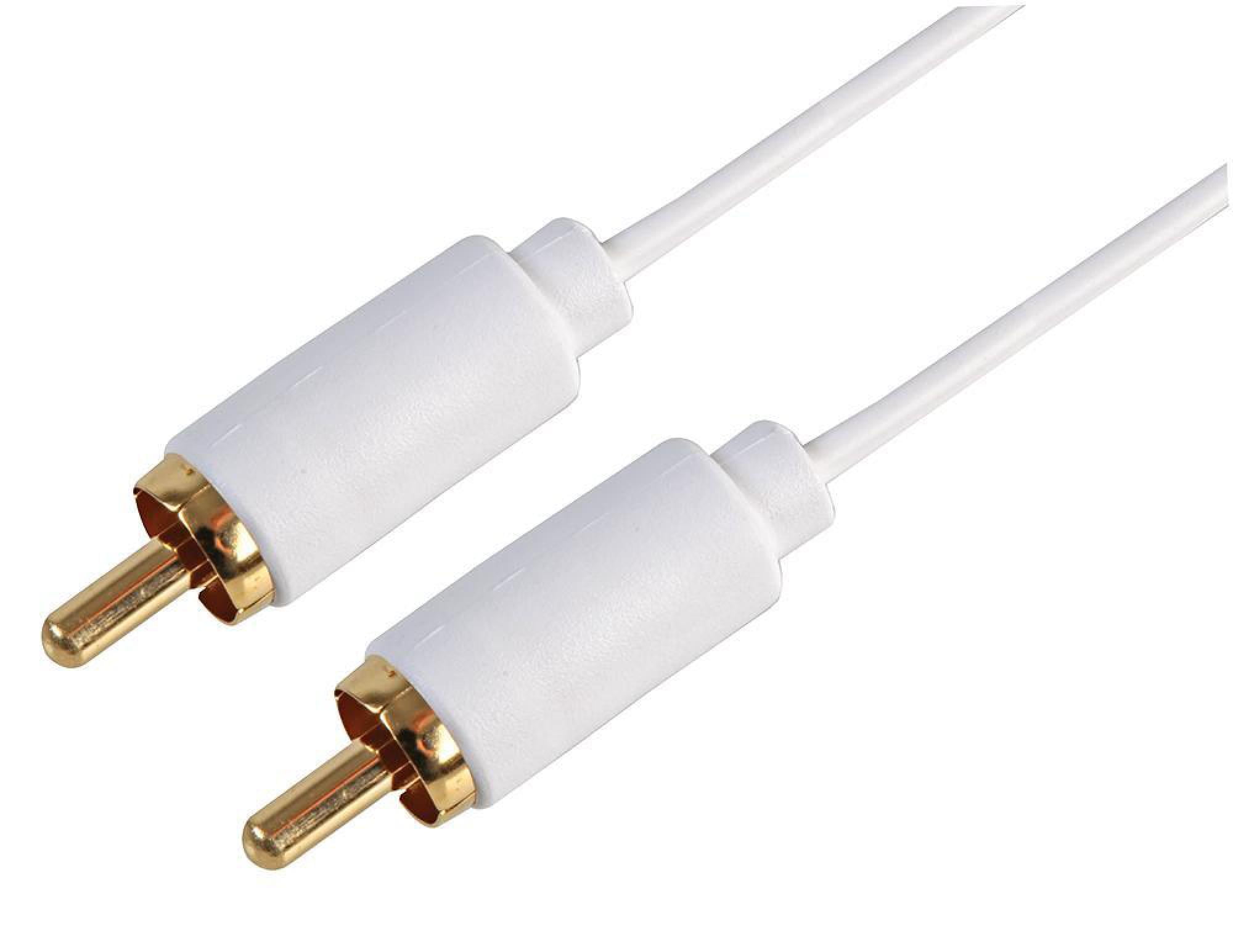 PRO SIGNAL - Slim Phono (RCA) Plug to Phono Plug Lead, 5m White ...