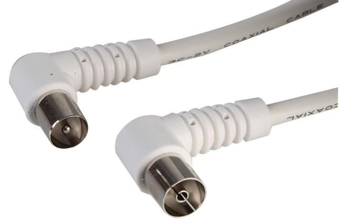 PRO SIGNAL - TV Aerial Lead, 90 Degree Coax Plug to 90 Degree Coax ...