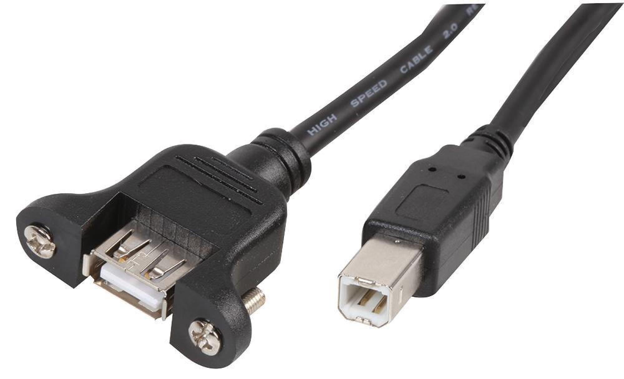 PRO SIGNAL - USB B Plug to USB A Chassis Mount Socket, 1m - Walmart.com