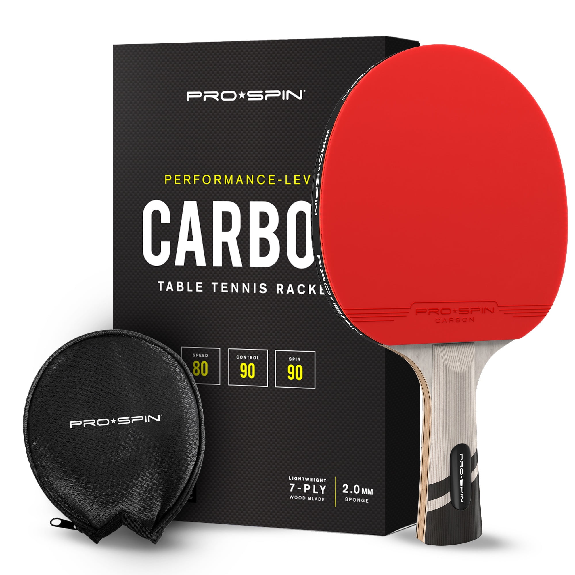 PRO-SPIN Ping Pong Paddle with Carbon Fiber, Performance-Level Table ...