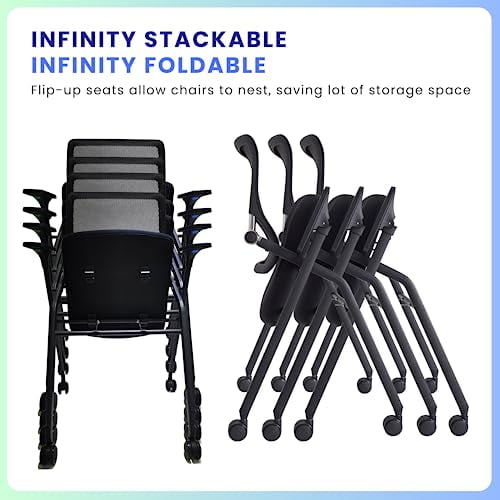 PRO, Stackable & Foldable Conference Room Chairs with 2X Thick cushion ...