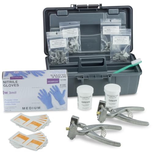 PRO Tattoo Kit with 198pcs 5/16ths Digits & Letters, Nitrile Gloves ...