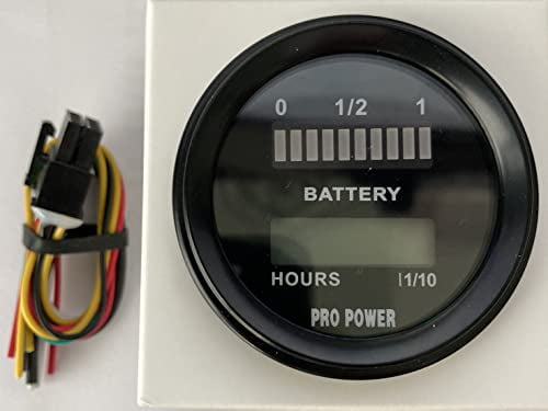 PRO12-48U 48 Volt Battery Gauge with Hour Meter Golf Cart, EV, Forklift ...
