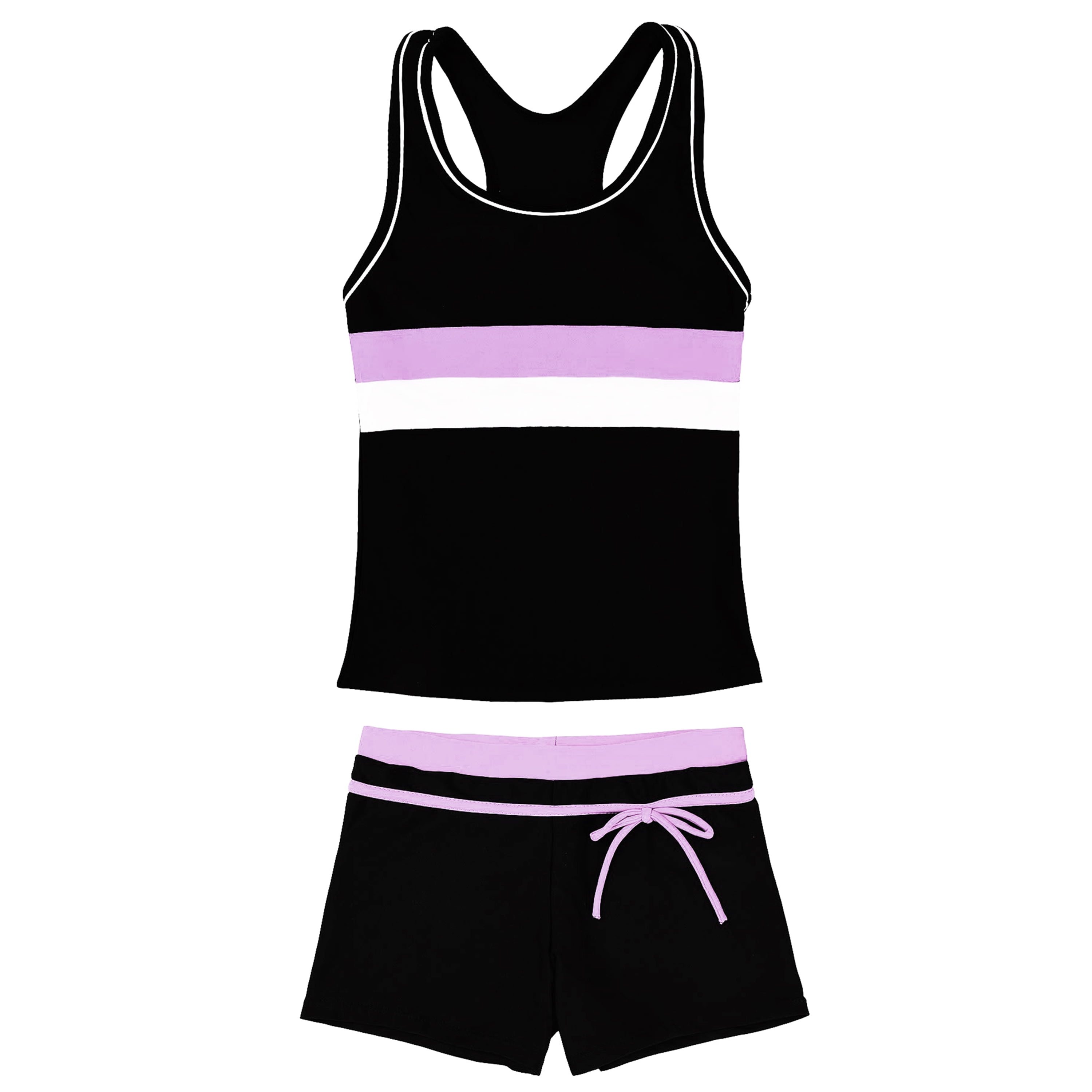 PROALLO Modest Girls Bathing Suits, Padded Two-Piece Swimsuit with ...