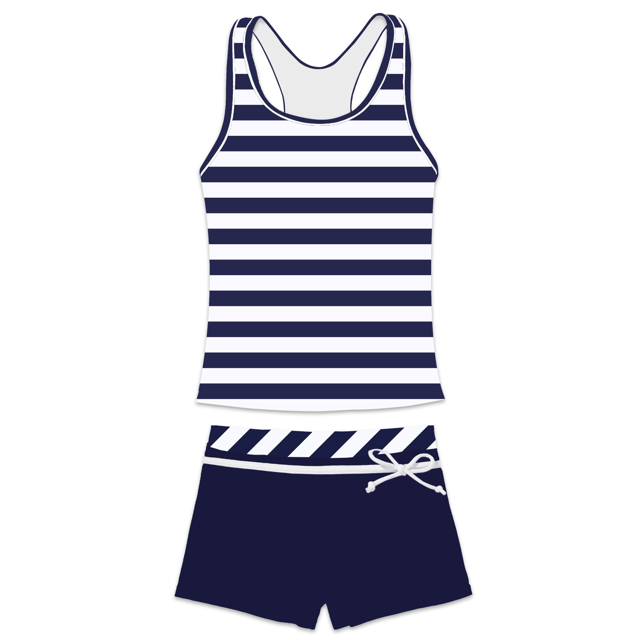 PROALLO Girls Bathing Suits Two-Piece Swimsuit with Boyshorts Vest ...
