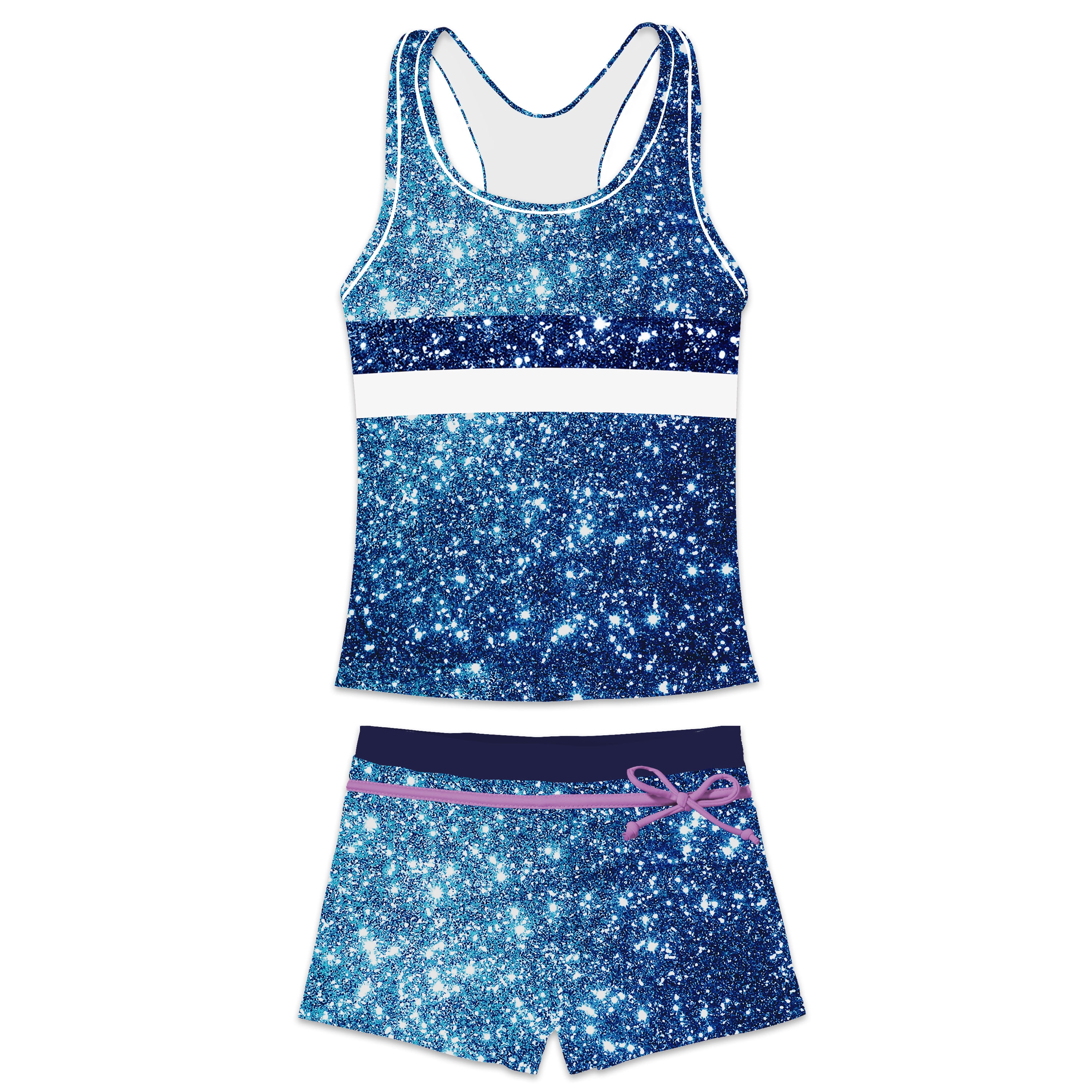 PROALLO Girls Bathing Suits Two-Piece Swimsuit with Boyshorts Vest ...