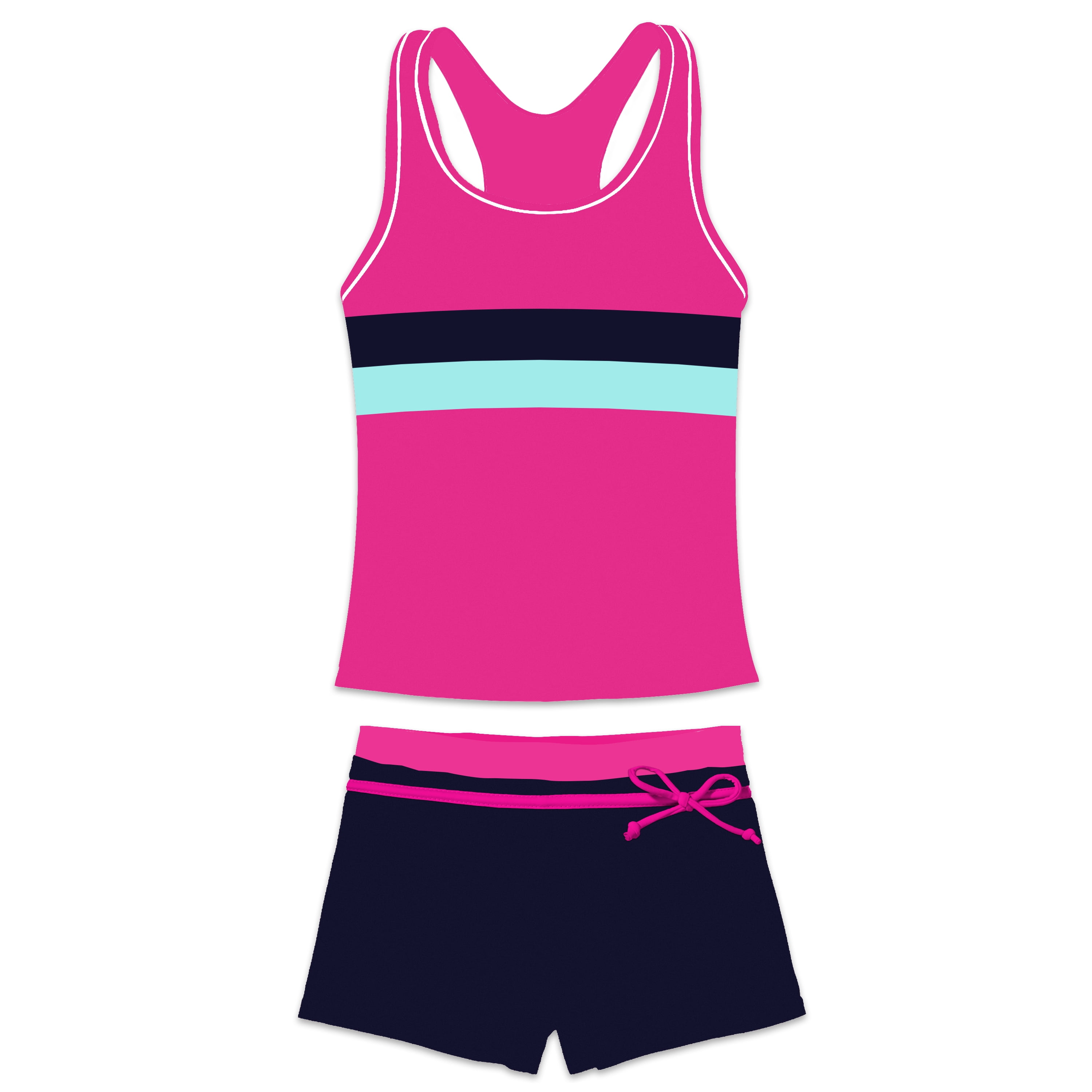 PROALLO Girls Bathing Suits Two-Piece Swimsuit with Boyshorts Vest ...