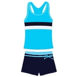 PROALLO Girls Bathing Suits Two-Piece Swimsuit with Boyshorts Blue 12 ...