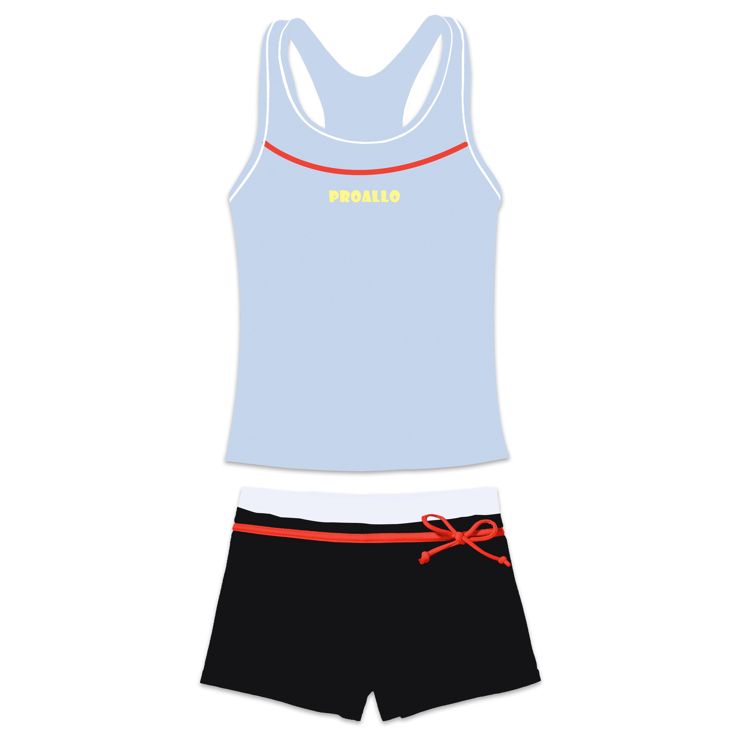 PROALLO Girls Bathing Suits Two-Piece Swimsuit with Boyshorts Vest ...