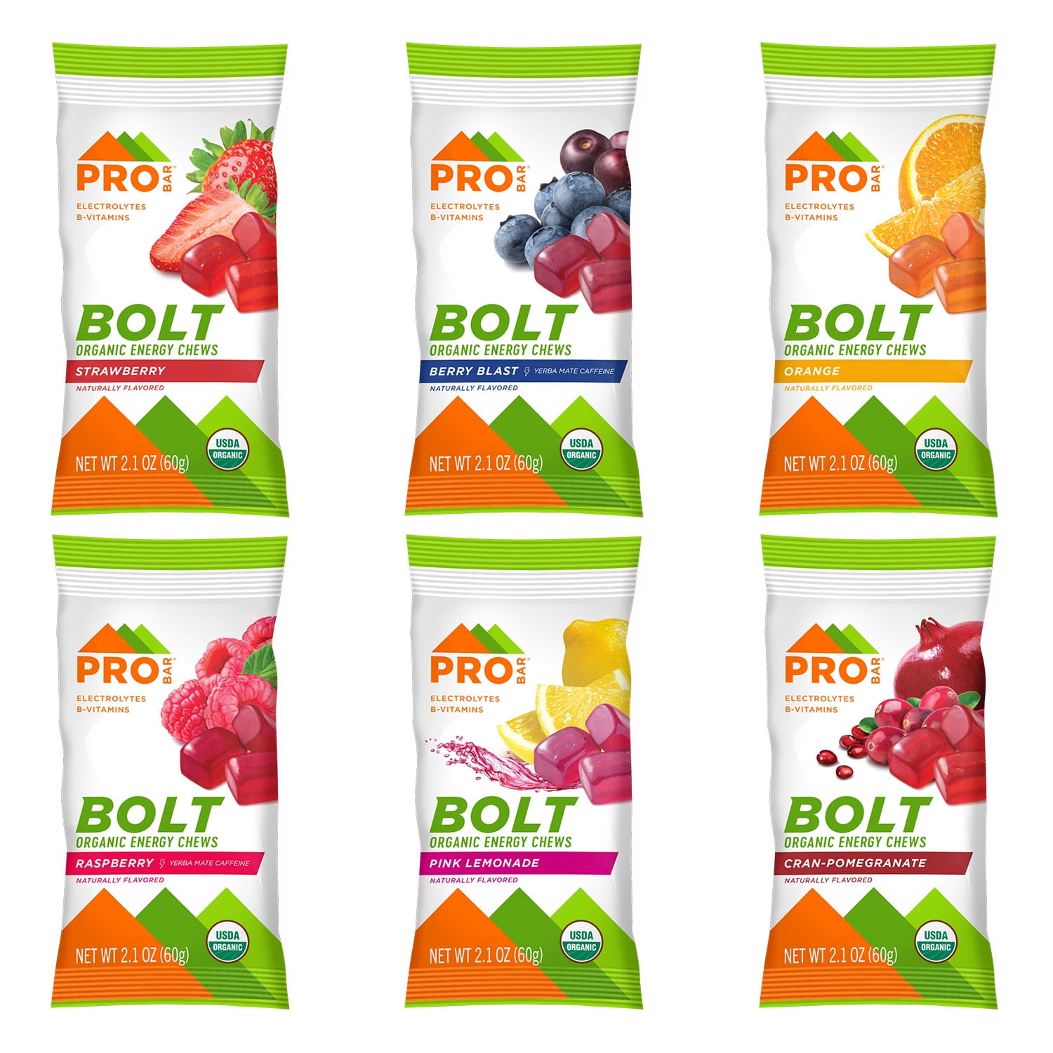 PROBAR - BOLT Organic Energy Chews, Variety Pack, Non-GMO, Gluten-Free ...