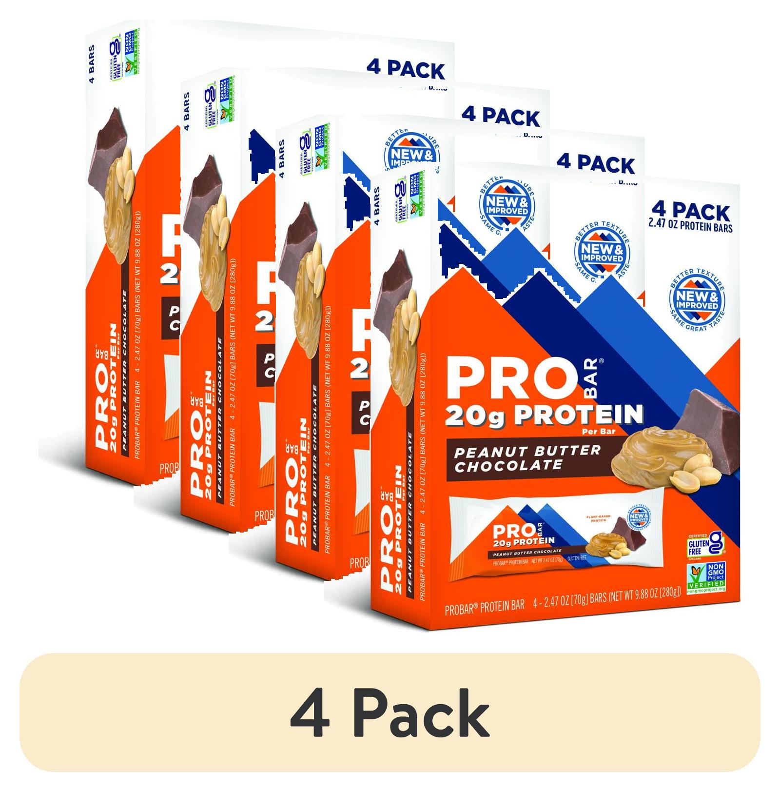 (4 pack) PROBAR - Protein Bar, Peanut Butter Chocolate, 20g Plant-Based ...