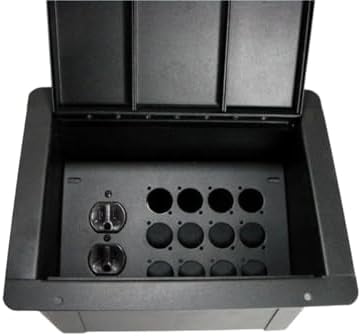 PROCRAFT FPPU-1DUP12X-BK Recessed Stage Pocket/Floor Box 1 AC + 12 D ...