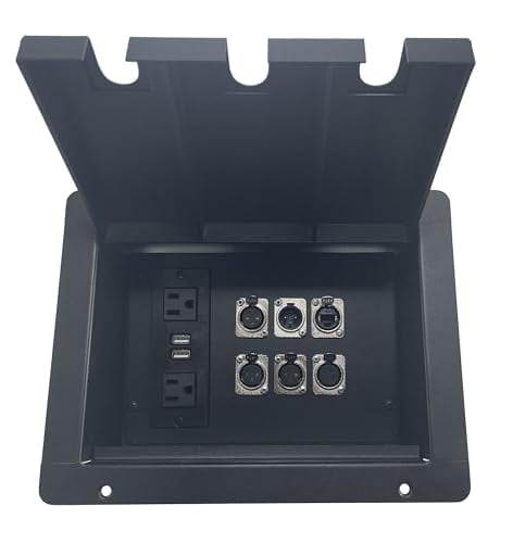 PROCRAFT Large 3 Hole LID Feed-Thru RECESSED Stage Pocket/Floor Box w/1 ...
