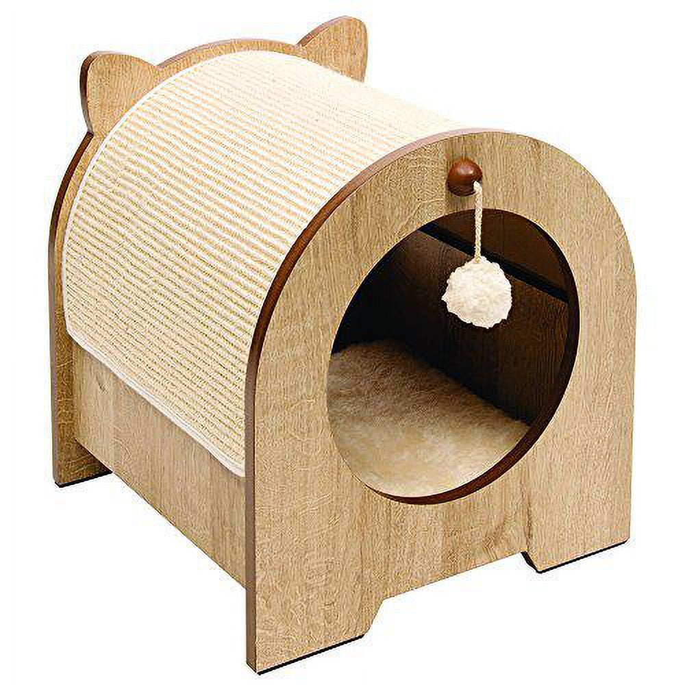 Catit Vesper Minou Bench Cat Scratcher Tunnel Hiding Place Wood ...