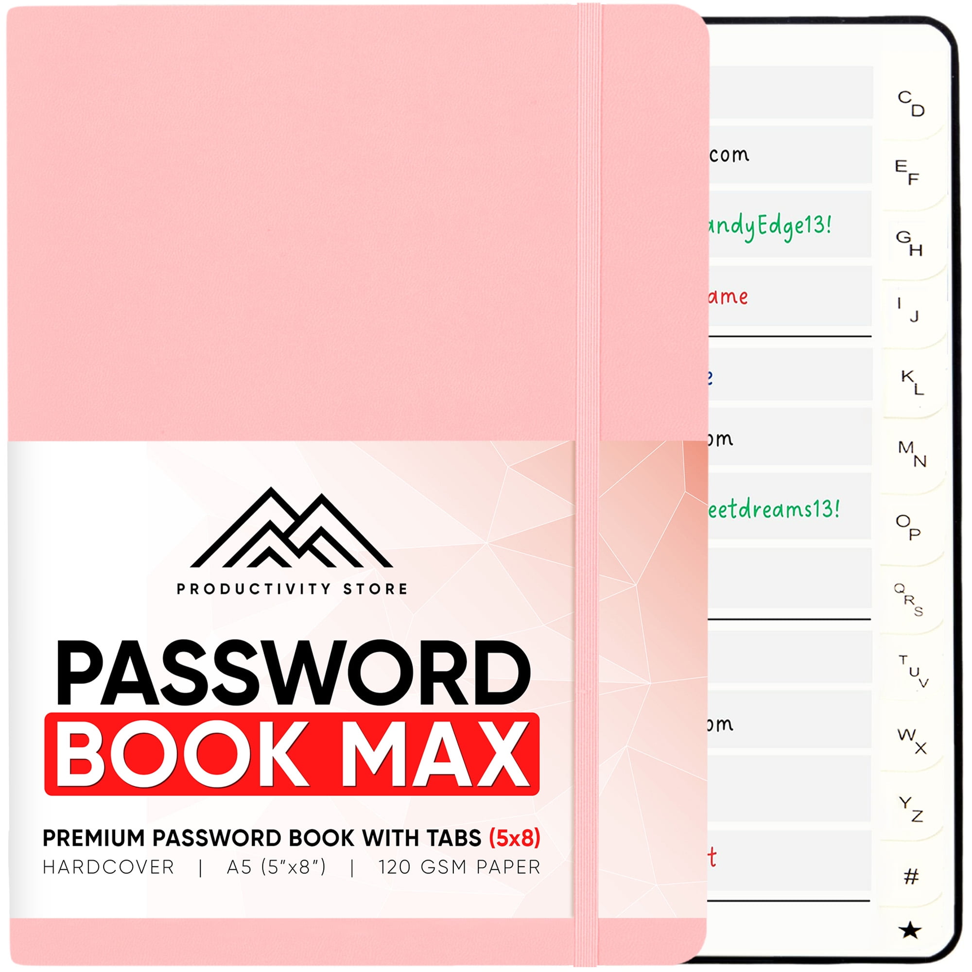 PRODUCTIVITY STORE Small Password Book with Alphabetical Tabs, Internet ...