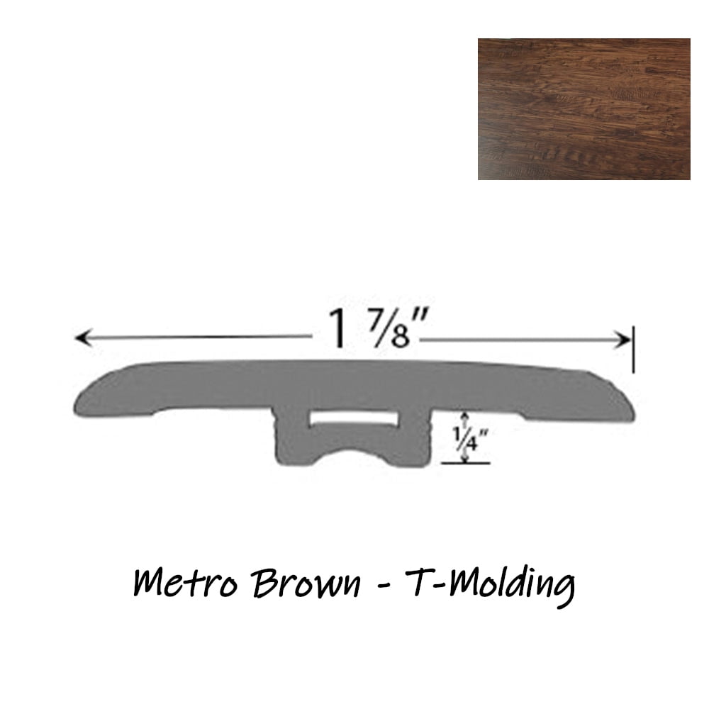 PRODURA-Metro Brown-T-Molding 94"x 1-7/8"x 1/4" - Walmart.com