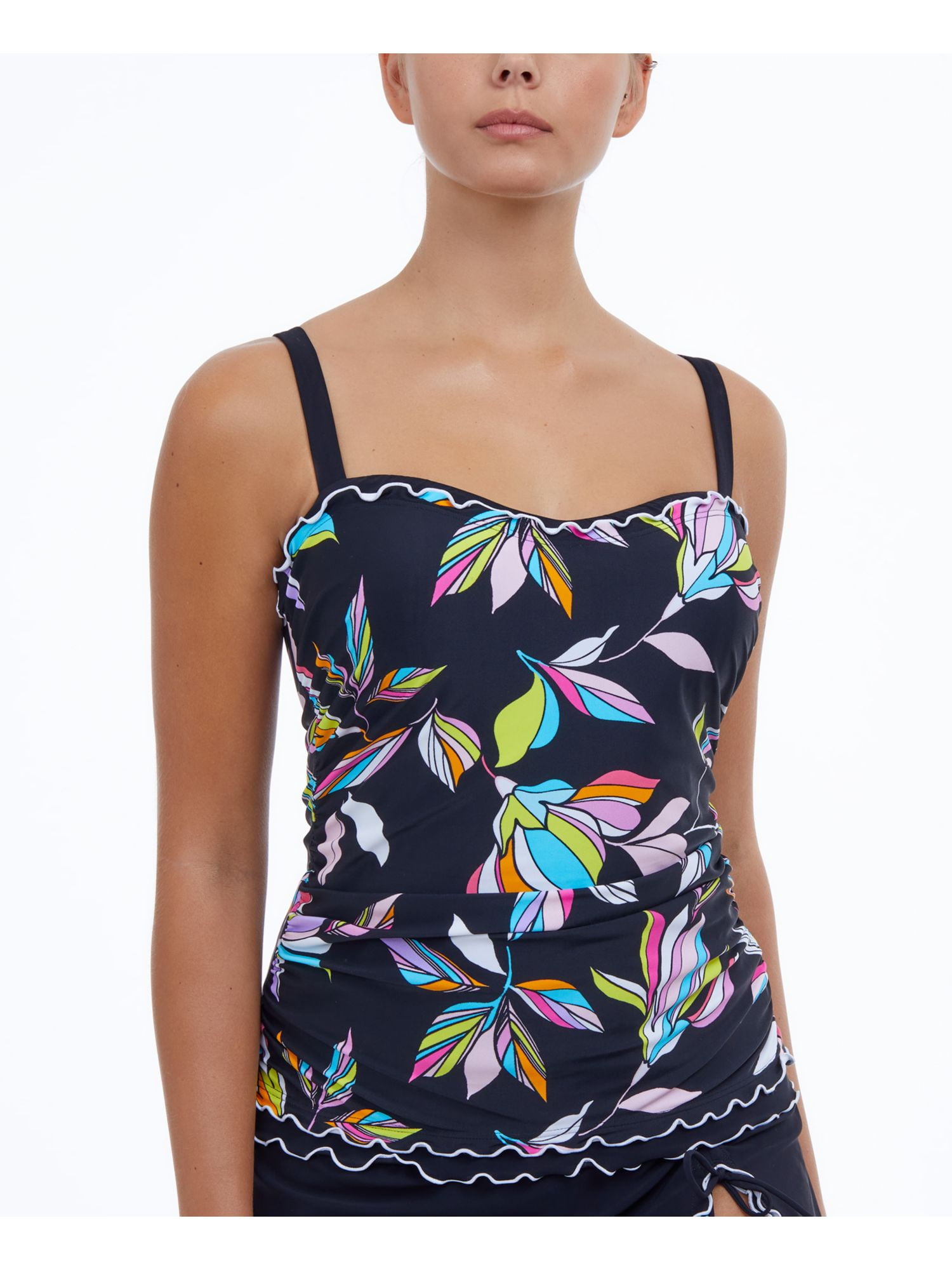 PROFILE by GOTTEX Women's Black Floral Tummy Control Underwire ...