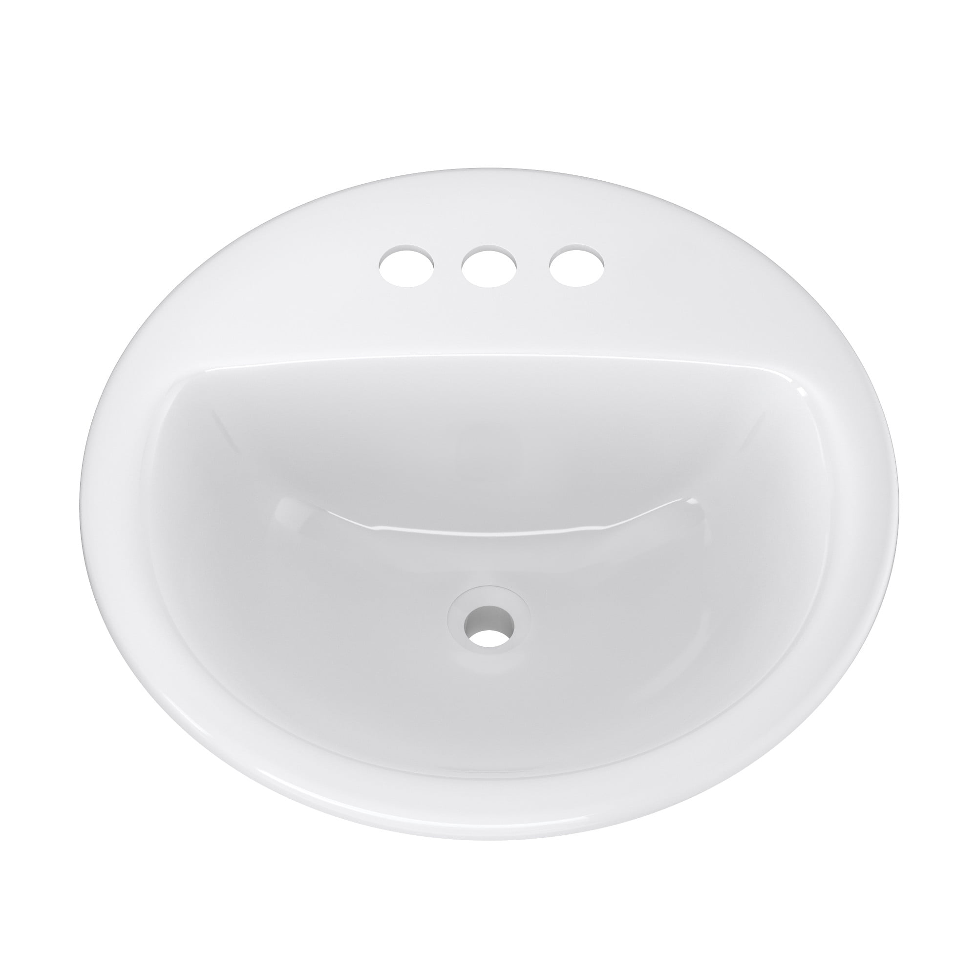 "Proflo PF194R 19"" Round Vitreous China Drop-In Sink with Overflow ...