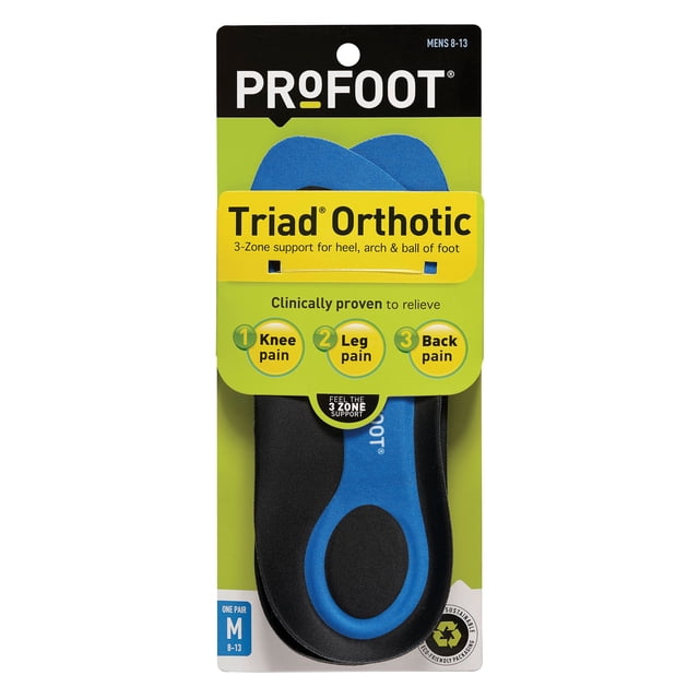 PROFOOT Triad Orthotic Shoe Insoles for Men's 8-13, Knee, Leg & Back ...